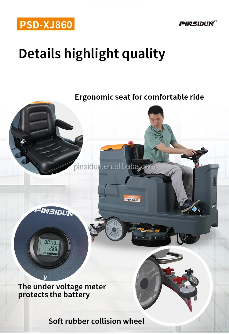 Psd Xj860 Battery Operated Rotary 3 In One Cleaning Floor Scrubbers ...