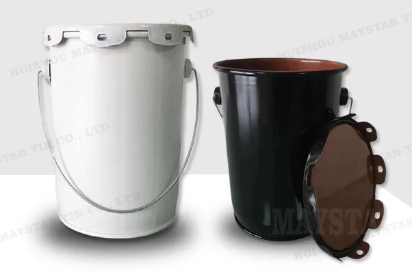 0.6 Thicker 4 Liter Conical Printed 1 Gallon Metal Pail Paint Solvent ...