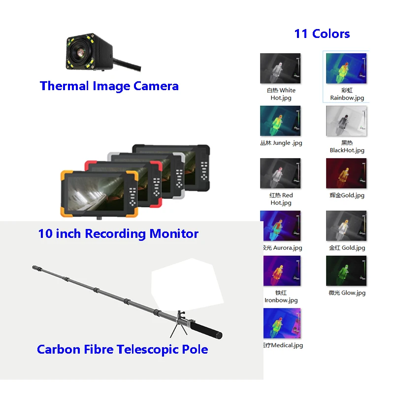 11 Color Modes Thermal Image Inspection Camera Audio Video Telescopic ...