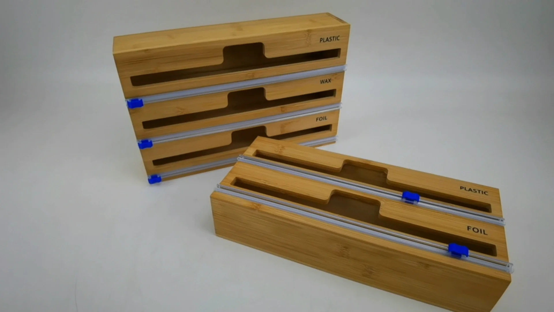 3 In 1 Plastic Wrap Dispenser With Cutter And Labels,Aluminum Foil And ...