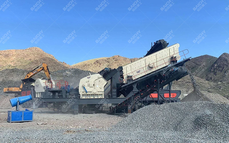 30-600tph Mobile Impact Stone Crusher With Vibrating Screen for ...