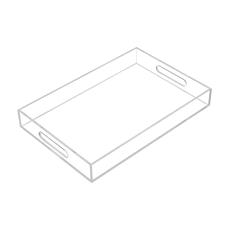Clear Stacking Acrylic Trays Lucite Tray Serving Tray With Handles ...