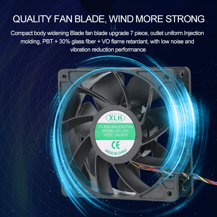 Factory In Stock 120mm 12038 Dc12v 2.7a 6500rpm Cooling Fan 4pin High ...