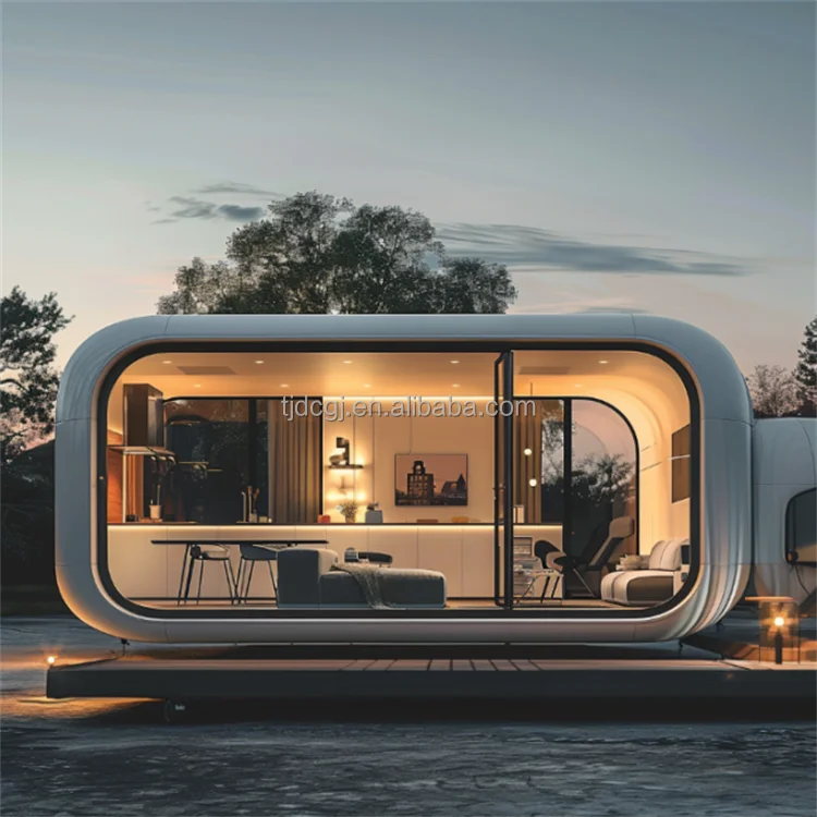 Modern Modular Two Story Prefab Glass House Mobile Prefab House with ...