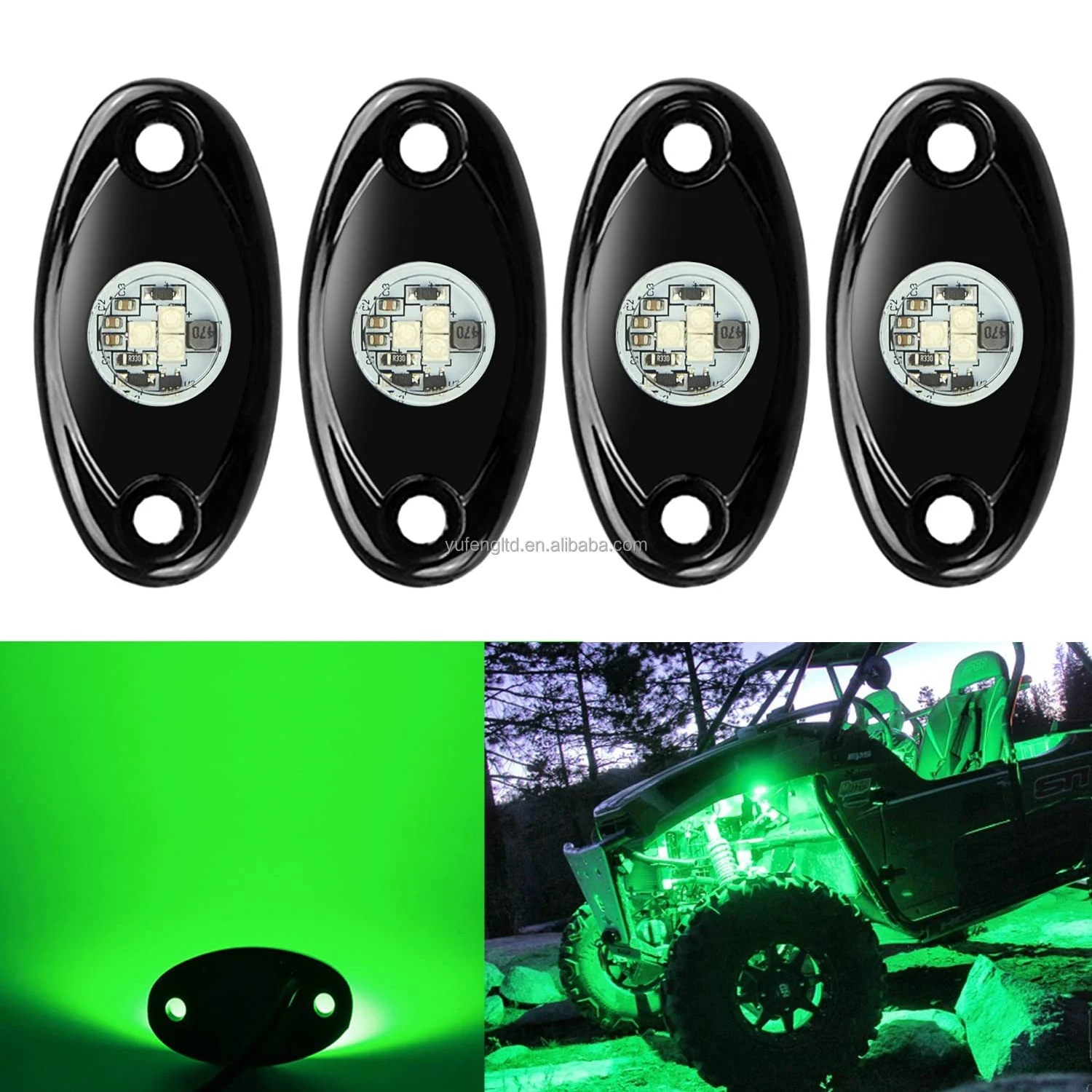 4/6 Pods LED Rock Light Kit - Green LED Lights for off Road