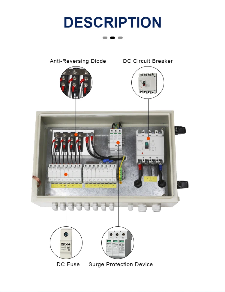 USFULL High Quality Waterproof IP65 PV Combiner Box 4 in 1 Out Iron ...