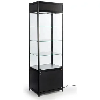 Floor Standing Tower Display Showcase Wooden Tall Display Cabinet 3 ...