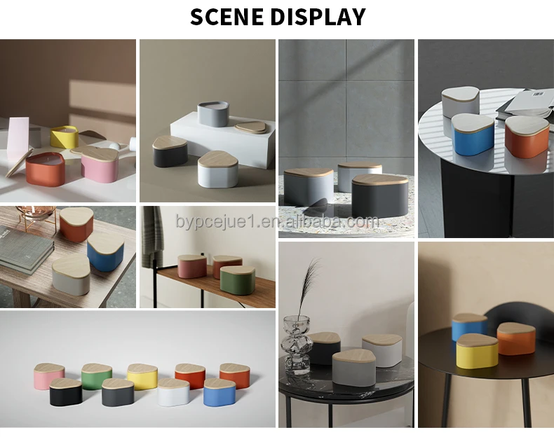 Wholesale Cement Candle Jars with Bamboo Lids - Luxury Decor