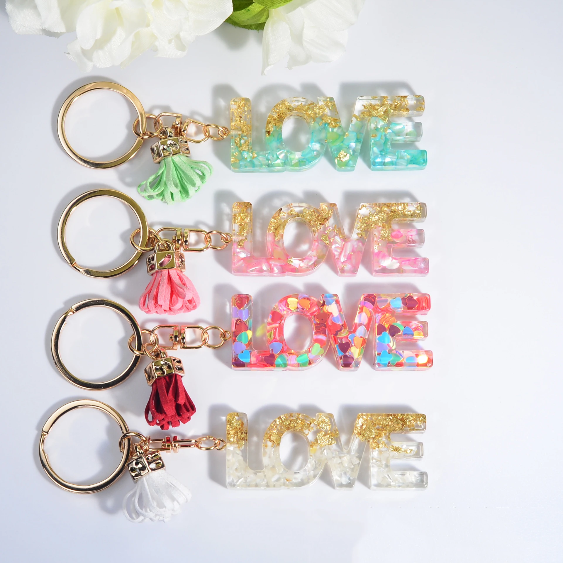 Plastic Hollow Conjoined Letter Custom Logo Keychain Resin Alphabet ...