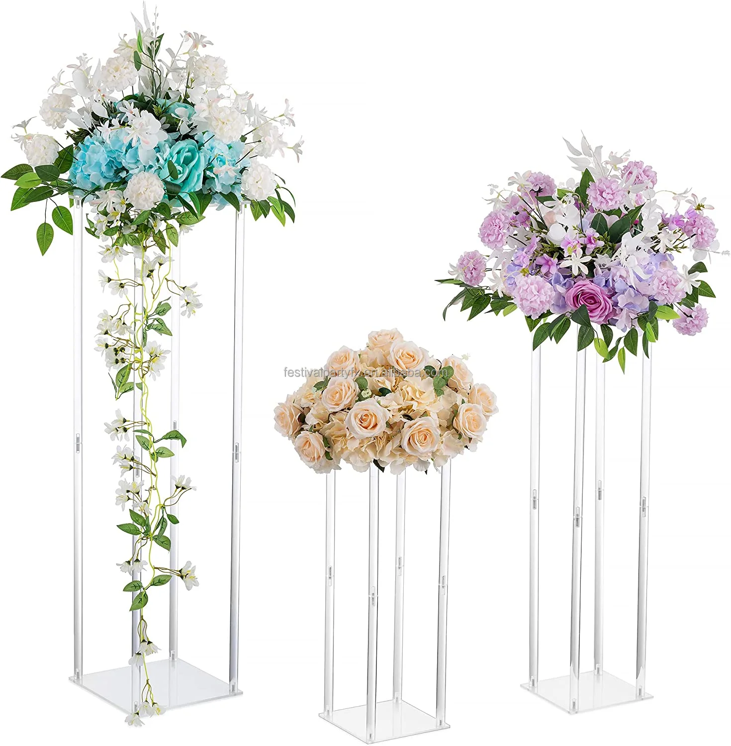 80cm Tall Transparent Flower Arrangement for Weddings