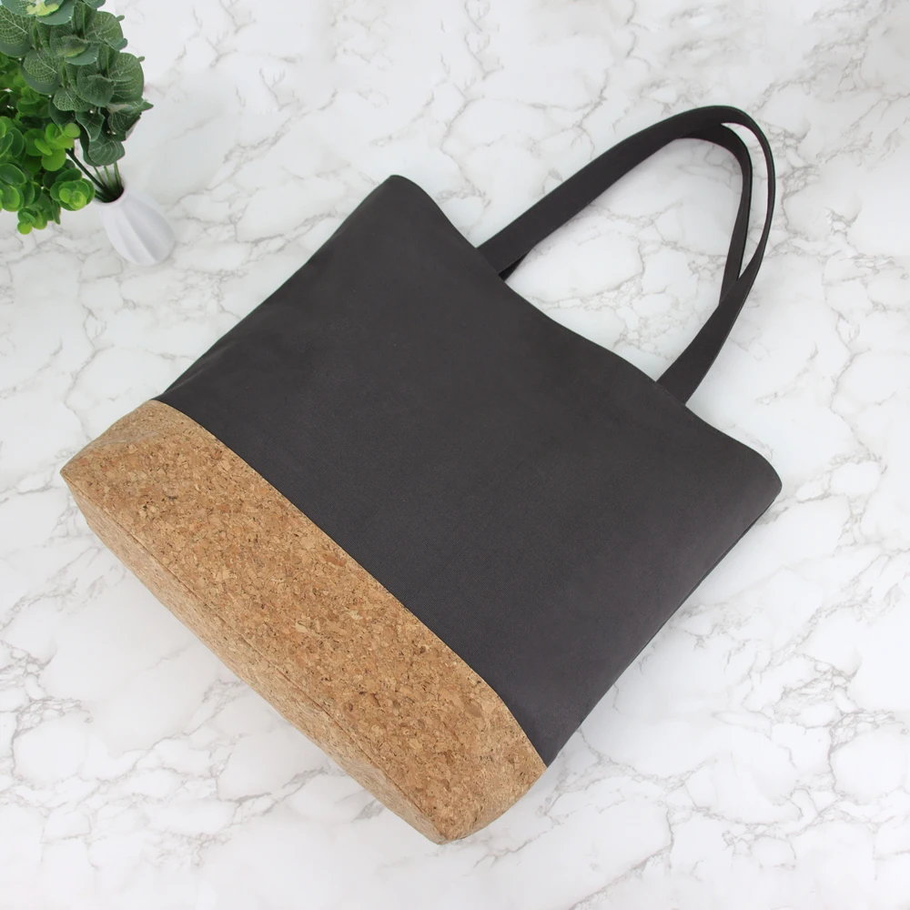 Custom Leather Natural Vegan Cork Tote Bag Fashion Shopping Bag