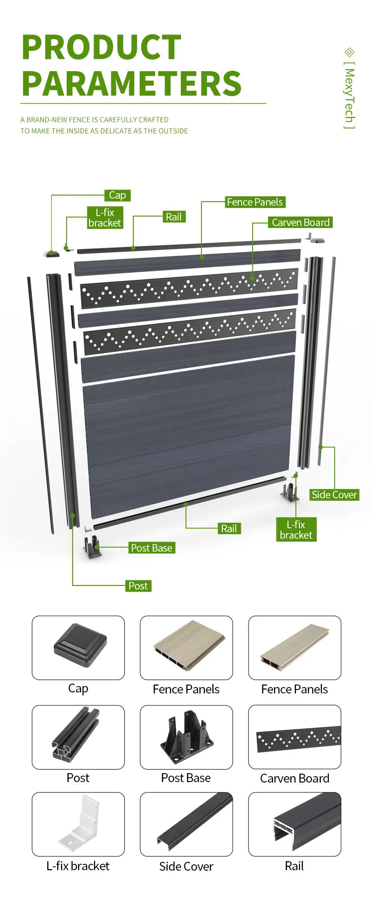Alibaba.com: Weather-resistant, eco-friendly WPC fence with louvered ...