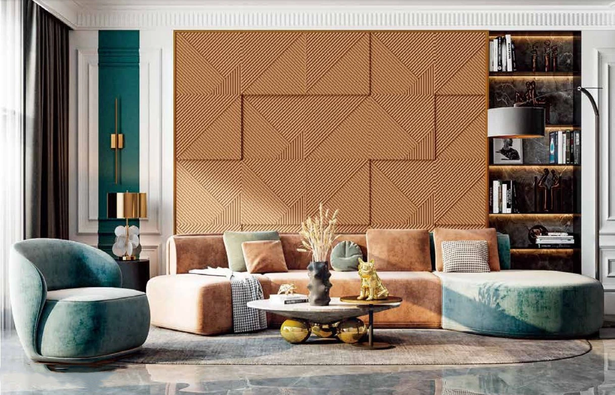 Custom Home Interior Finish - 3D Wall Panels by Kolo