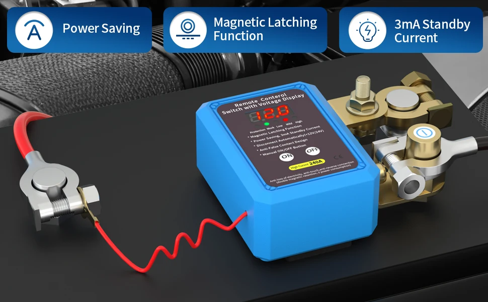 Automatic 12V 240A Remote Kill Switch Wireless Remote Battery ...