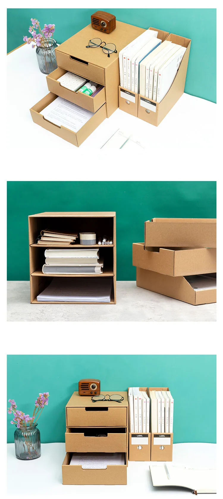 Custom Paper Desktop Storage Box Drawer Type Desk Creative Diy Desktop ...