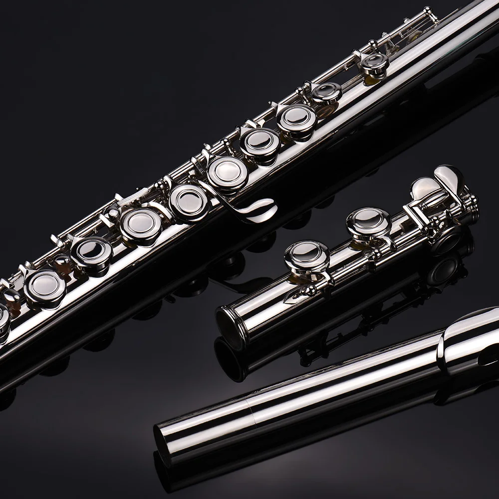 C Key Flutes Closed 16 Hole Flute Nickel Plated Woodwind Instrument for ...