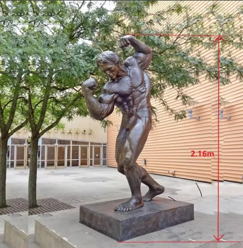 Custom classic life size copper art human bronze bodybuilding statue ...