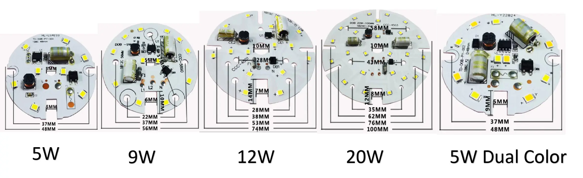 Custom AC110 AC220V Aluminum PCB Board DOB LED Module