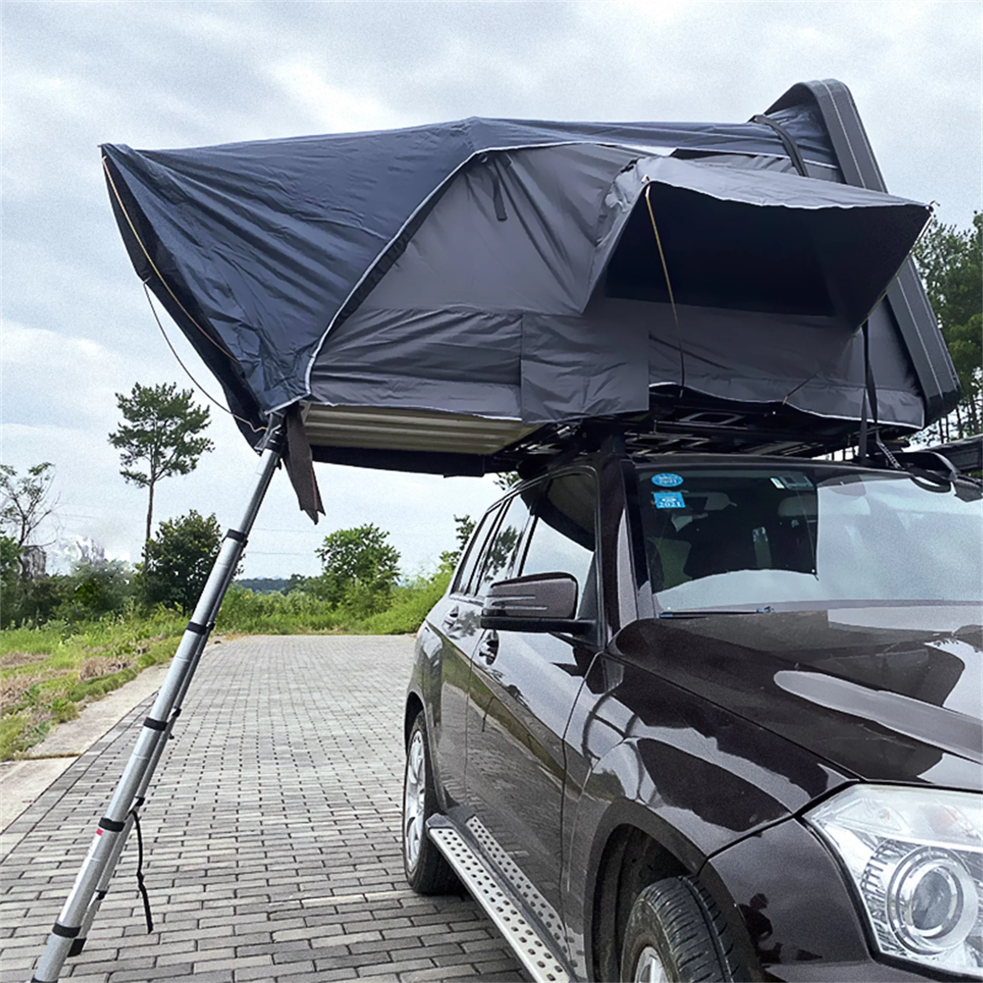 Ikamper Hard Shell Roof Top Tent for 4 Persons with Canopy