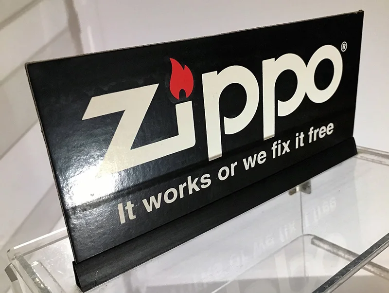 Vintage Transparent Zippo Lighter Display Case with Lock