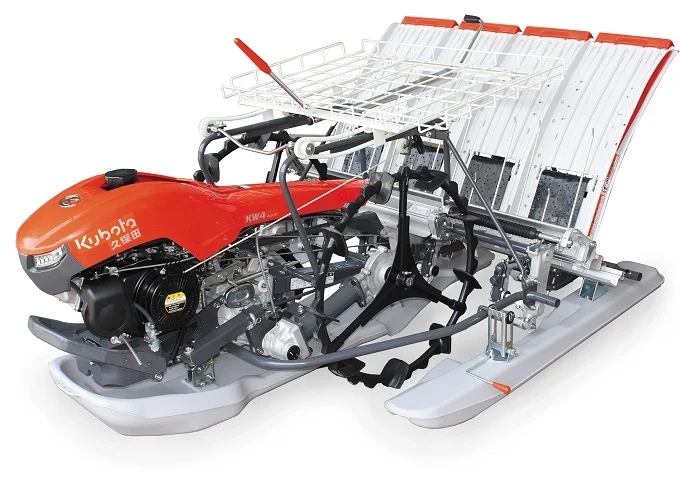 Kubota Rice Transplanter 4 Rows Walking Type Paddy Rice Seeds Planting ...