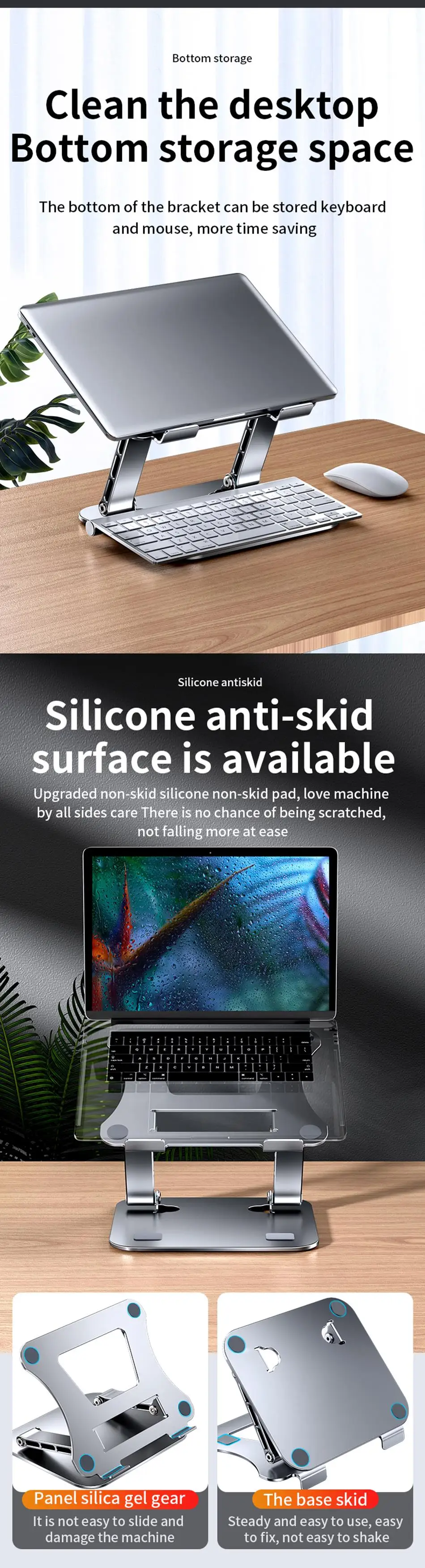 Aluminium Laptop Stand Folding Laptop Stand Desk Notebook Computer ...