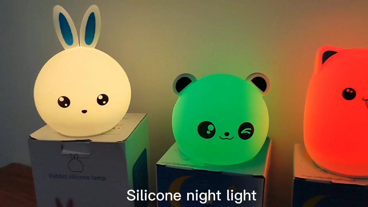 Cute Rechargeable Led Pear Night Light Dimmable 7 Color Pat Table Lamp ...