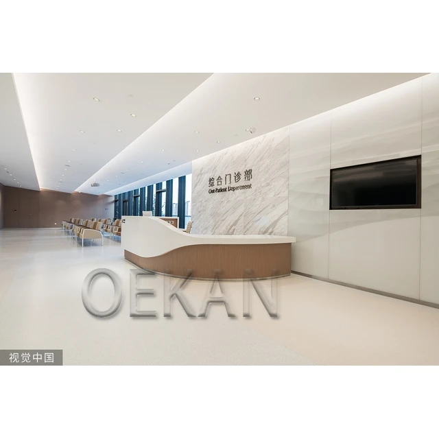 Curved Shape Wooden Hospital Reception Desk Modern Design Nurse Station ...