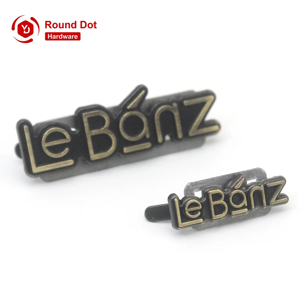 Customized Sizes And Color Metal Logo Label Brand Name Metal Tag With ...