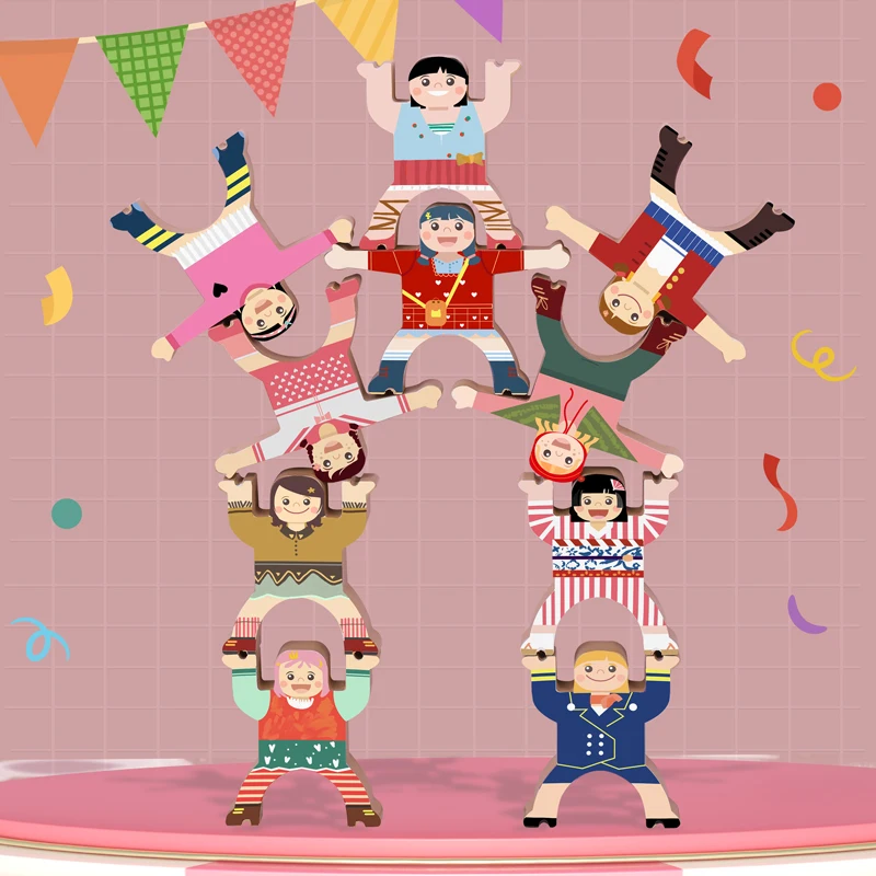 YUCI Building Blocks Cartoon Hercules Stacked Tall Balance Building ...