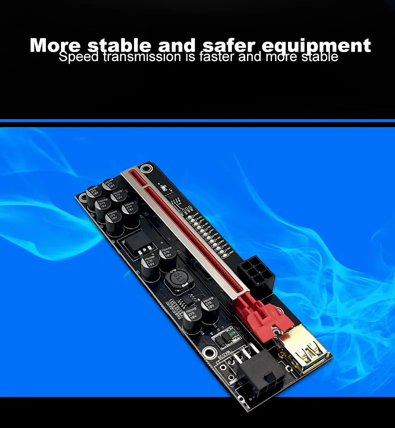 Black Pcie 011 Risers Card PCIe 1X to 16X Gpu Riser Card 011pro Plus ...