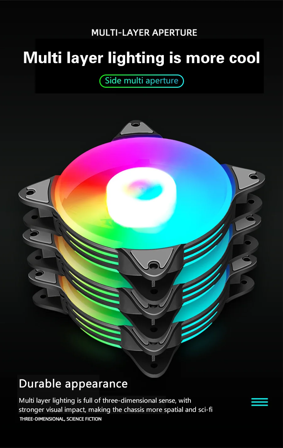 Factory New Design PC 120mm RGB Fan Computer Gaming Case LED Light Fans ...