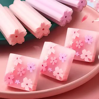 Customize Wholesale Kawaii Girl Pink Artists Flower Erasers Cherry ...