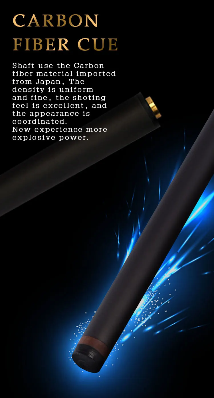 NO.13-2 Cai Jue Carbon Fiber 1/2 Split Cue Stick for Pool – OEM ...