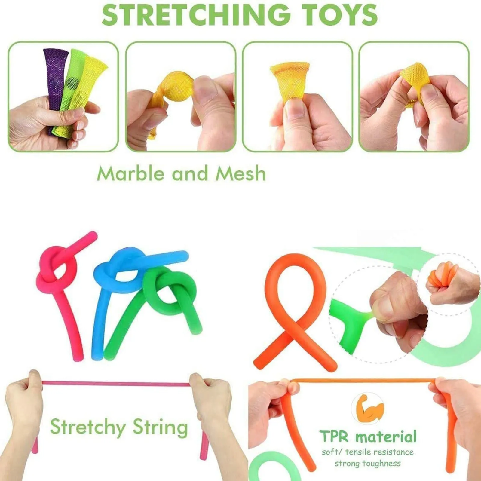 Various Tubes Sensory Fidget Toys Finger Decompression Stretch Pipe ...