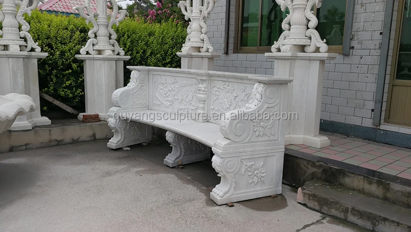 Outdoor Natural Stone Hand Carved Marble Stone Bench Antique Stone ...