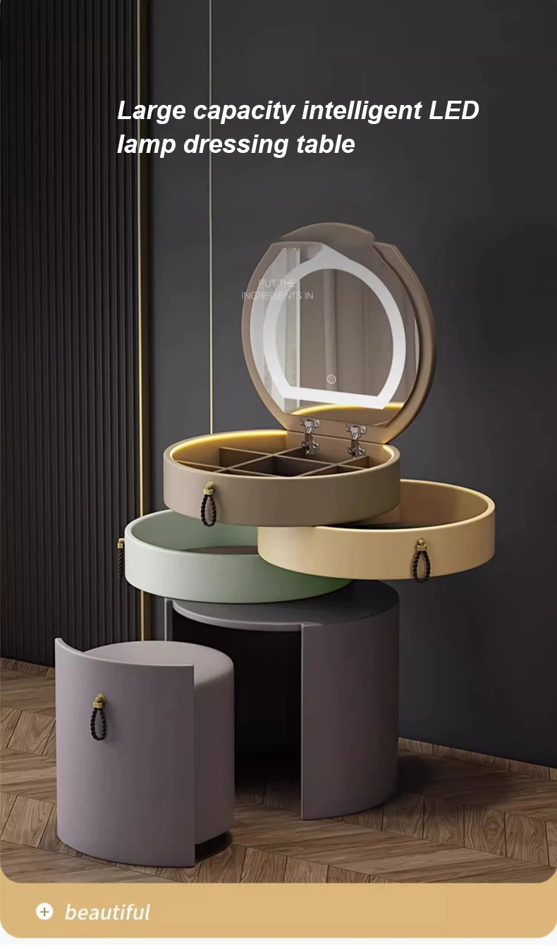 Creative Dresser Bedroom Modern Simple Light Luxury Smart Flip Makeup ...