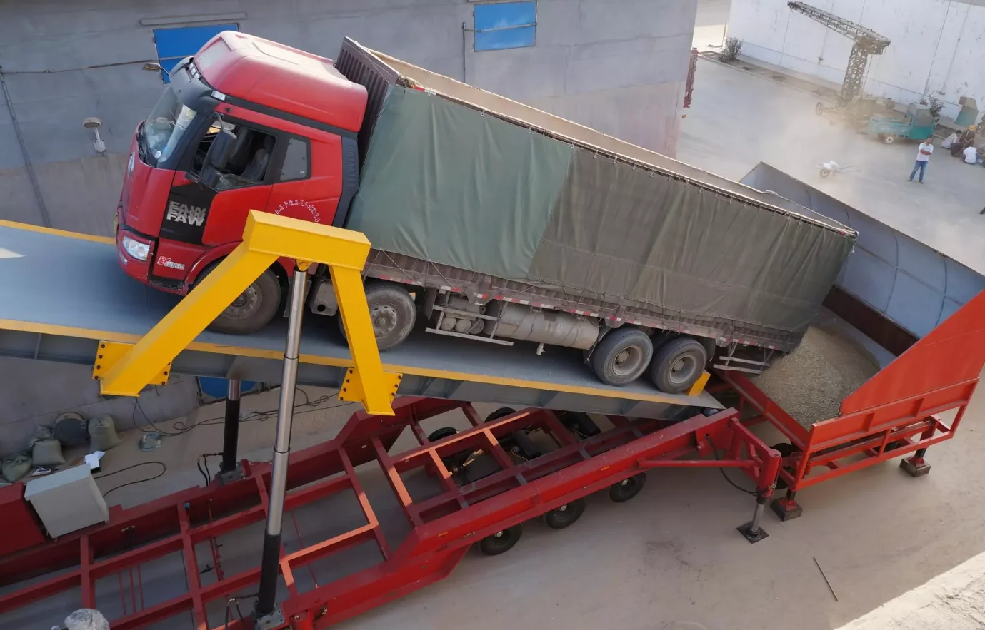 80-200t Hydraulic Dumper Truck Unloading System - Truck Tippler Discharger