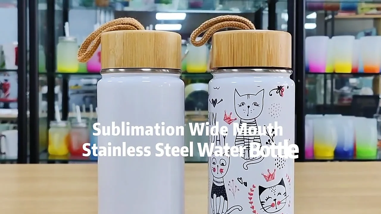 Sublimation Insulated Stainless Steel Water Bottle 600ml Sport Water ...
