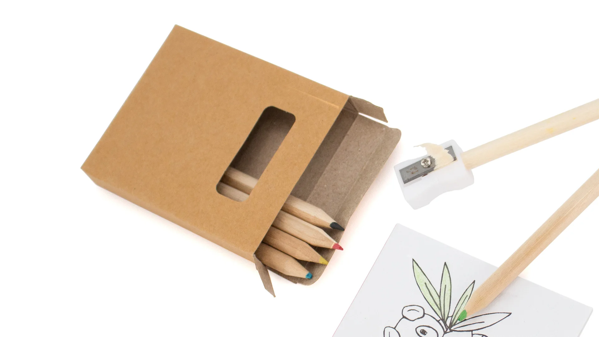 ECO FRIENDLY PROMOTIONAL KRAFT PAPER COLORING BOOK WITH COLORED PENCILS ...