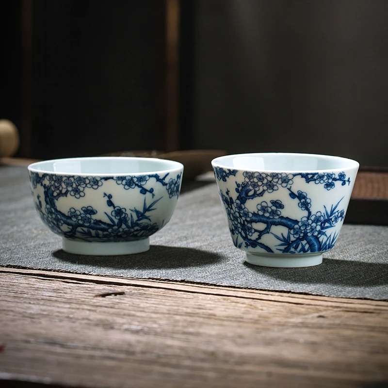 Wholesale Oem Custom Single Tea Cup Blue And White Porcelain Products ...