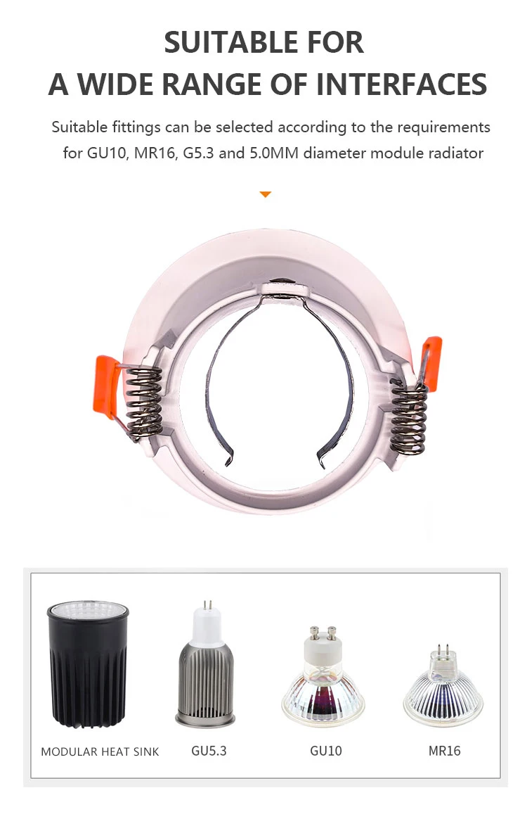 Circular Ceiling Downlight Shell White Frame Aluminum Anti Glare ...