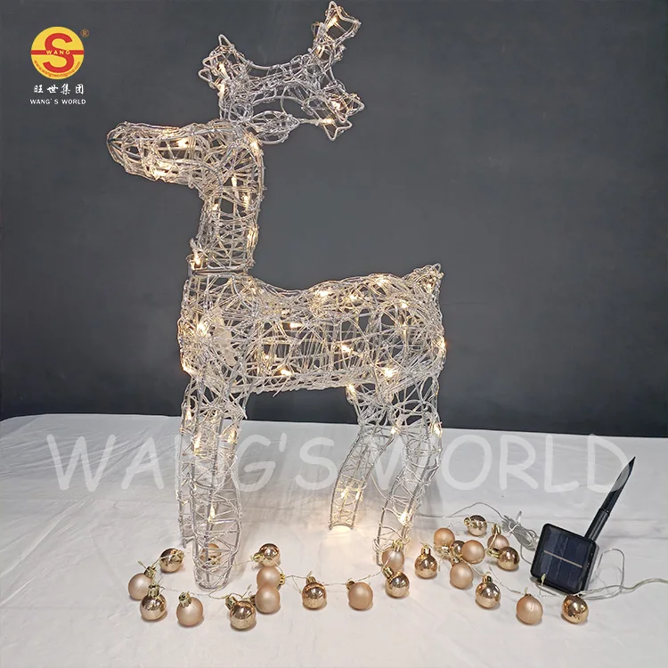3d Acrylic Deer Solar Lights Outdoor Use Deer Led Light Decoration For ...