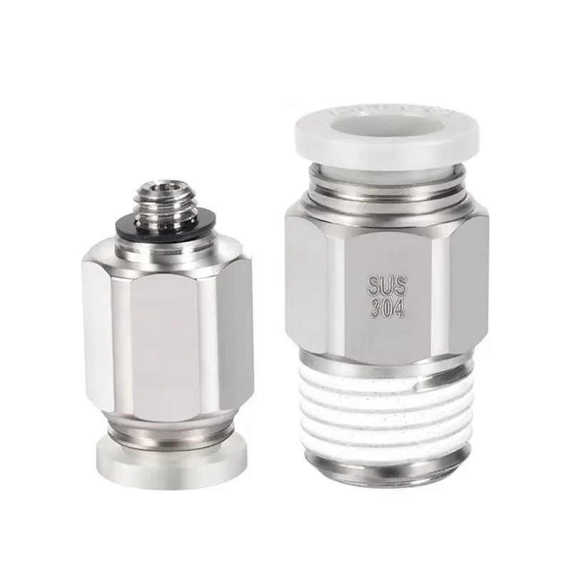 AirTAC Connector PC4-M5/PC6-M5/PC4/6/8/10/12-01/02/03/04 Stainless ...