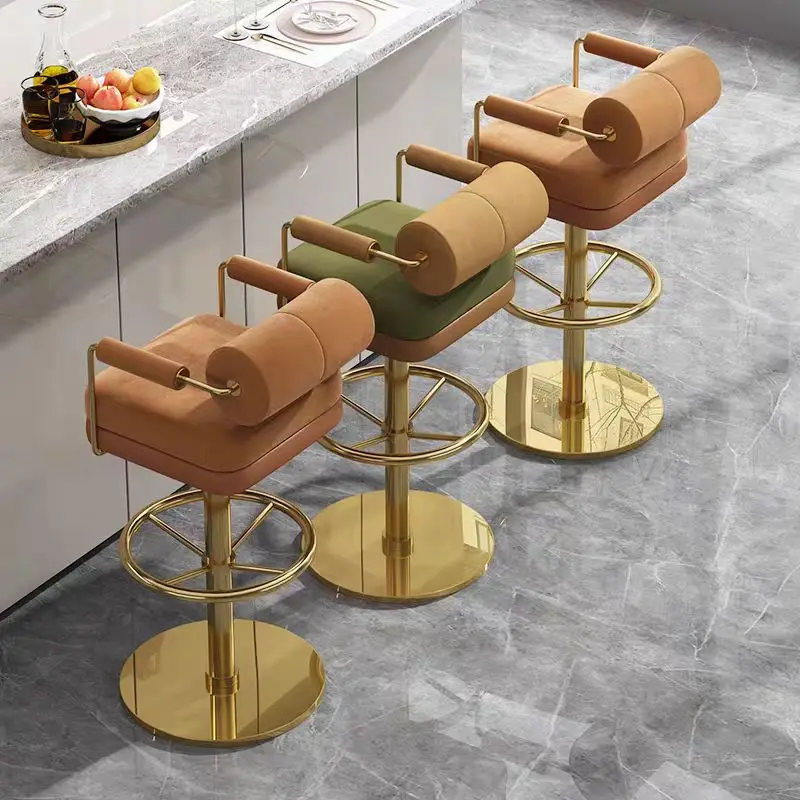 XY Modern Luxury Bar Stools High Quality Stainless Steel Velvet ...