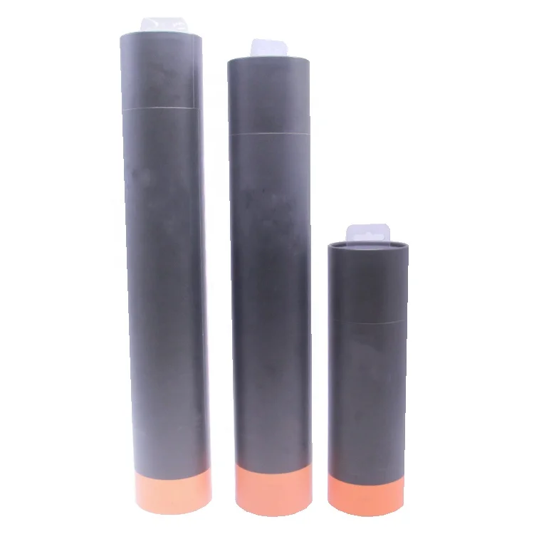Eco-friendly Round Tube Cardboard Paper Packaging with Plastic Handle ...