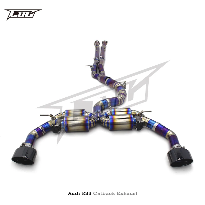 Custom Titanium Tuning Exhaust Pipe Muffler Car Exhaust System For Audi ...
