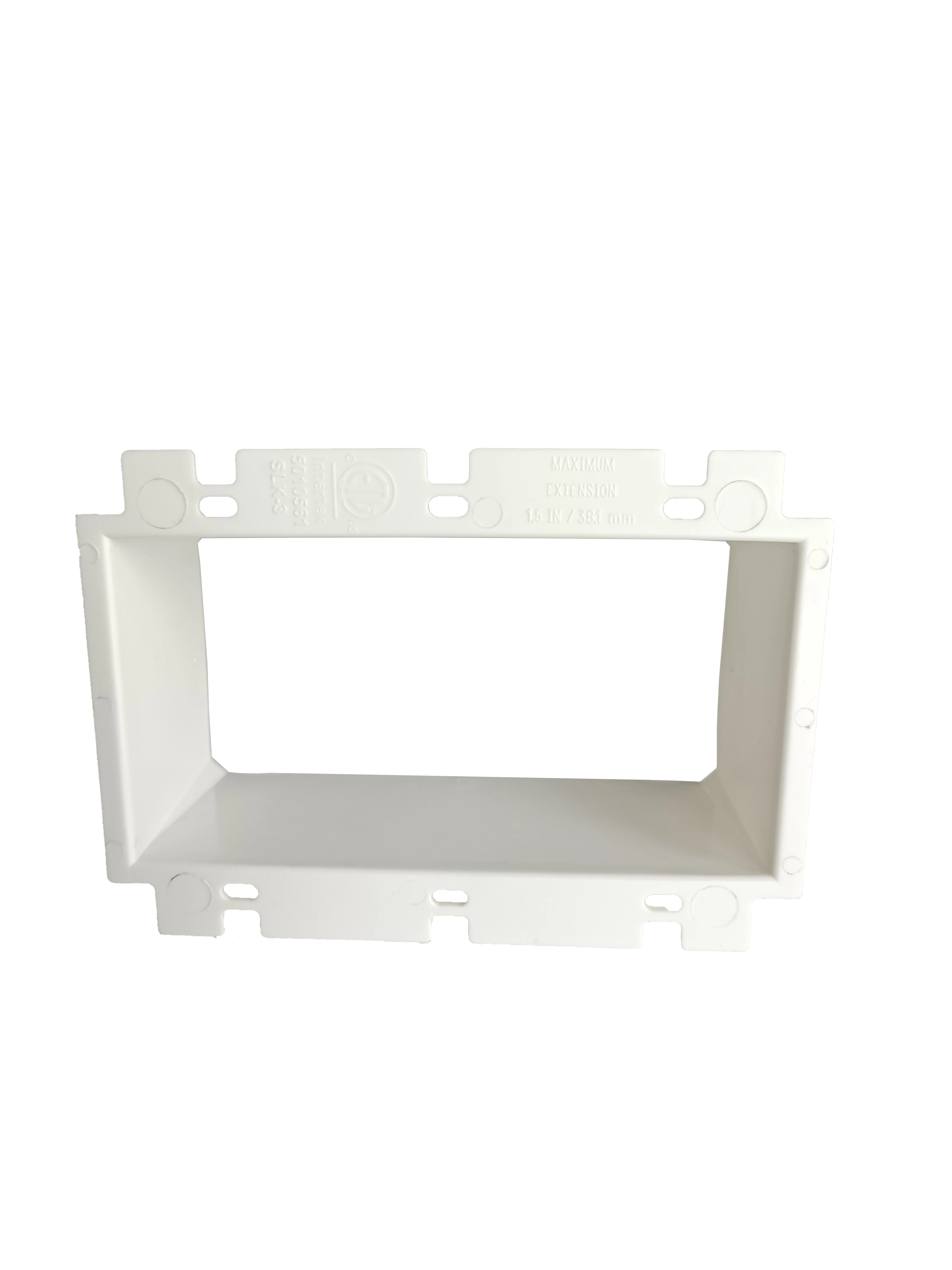 Non-metallic Single Gang Wall Box Extender - White Plastic