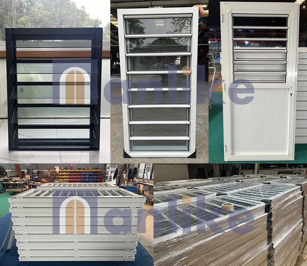 Anlike Small Vertical White Louvre Jalousie Full Louvered Door Shutter Exterior Aluminium Louver ...