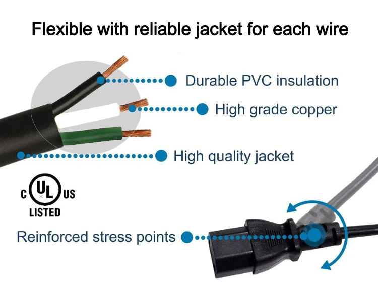 Us Saa Kema/keur Ukca Pse Jet Ccc Certification Power Cord With Iec End ...